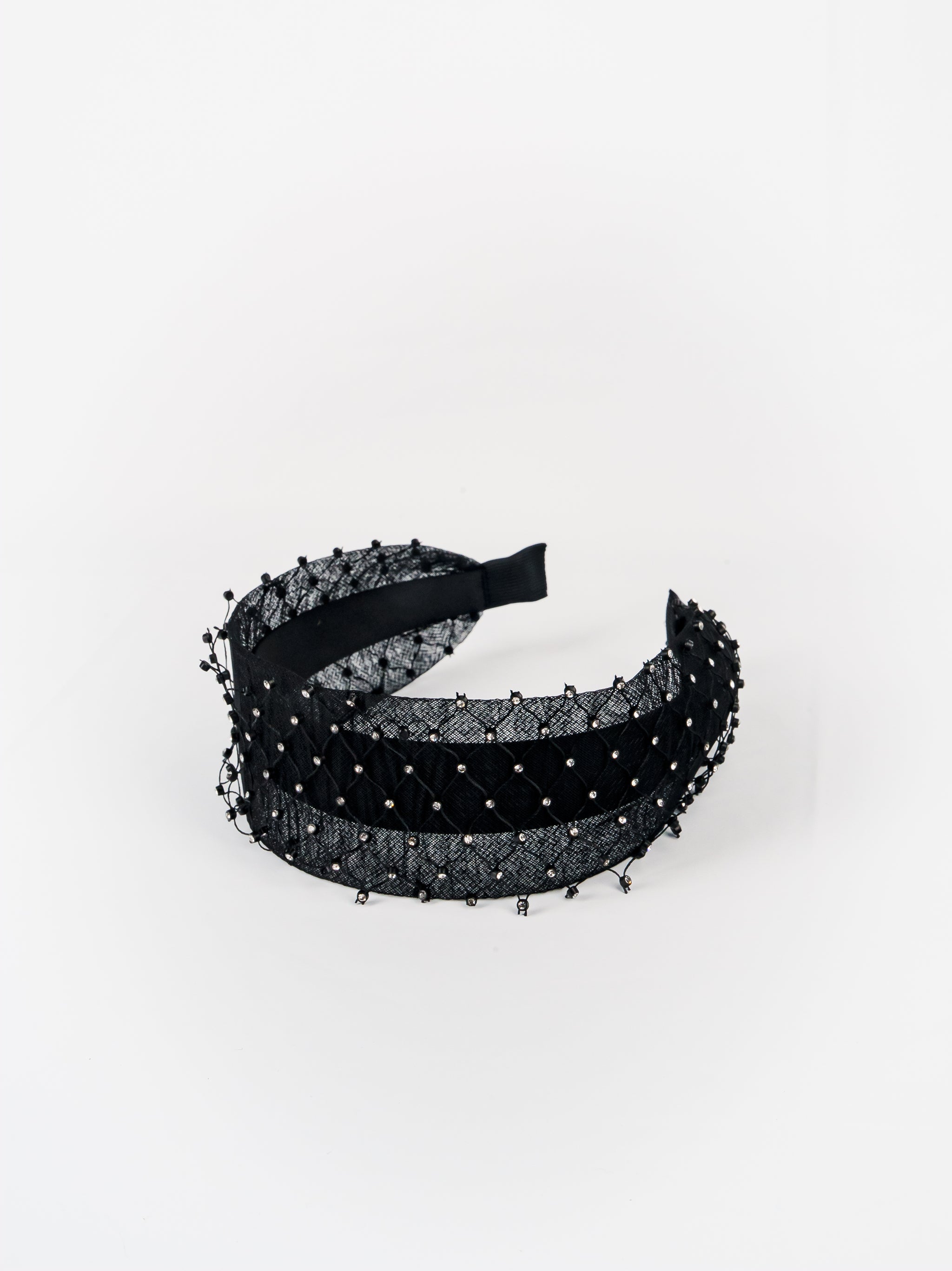Sheer Mesh Rhinestone Headband