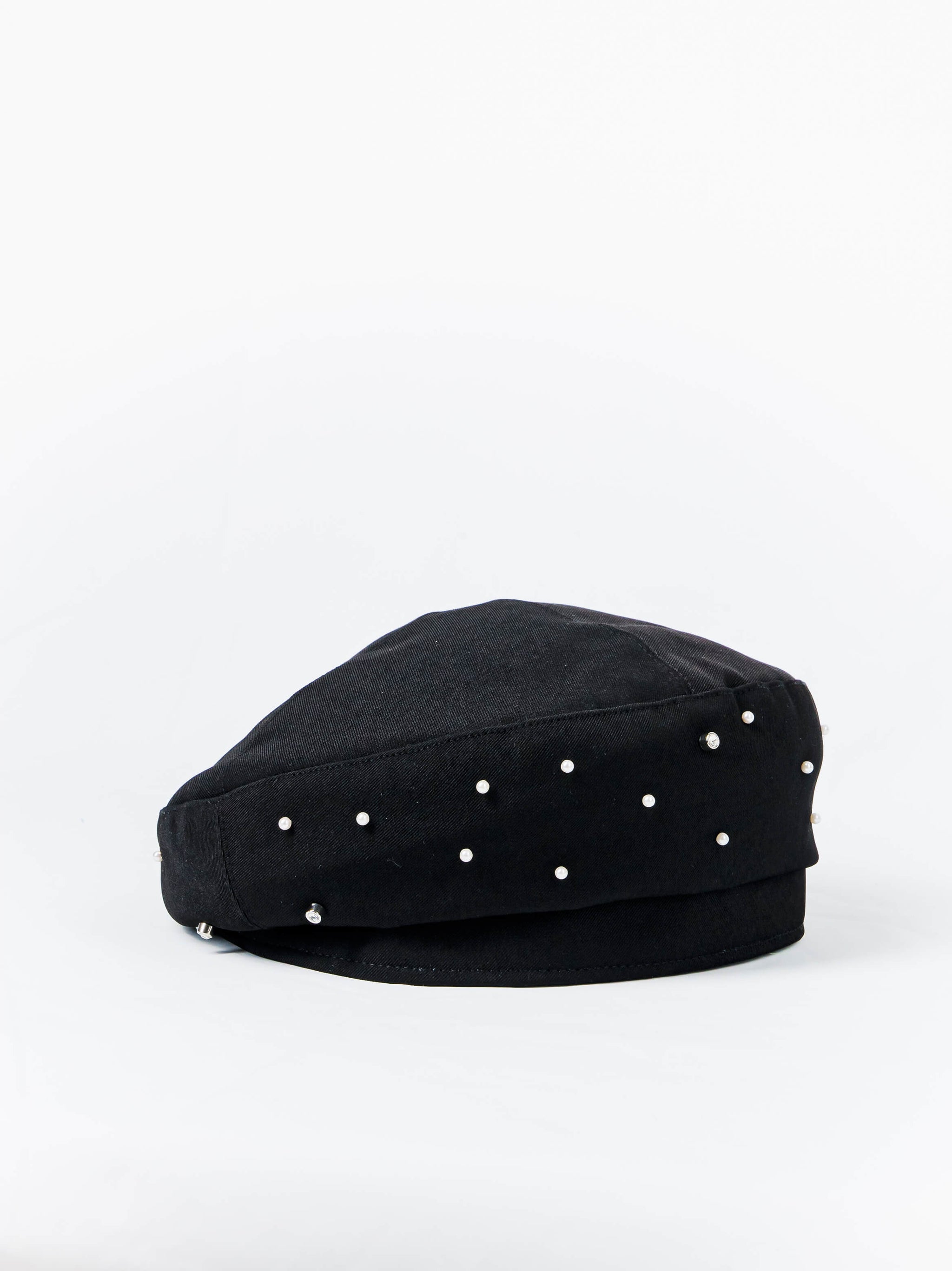 Pearl Studded Beret Cap